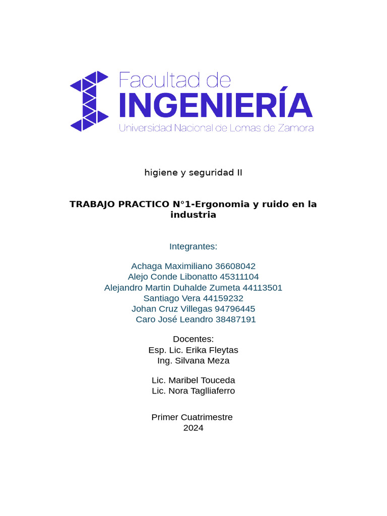 Ergonomía y Ruido en Motorarg | PDF | Factores humanos y ergonomía ...