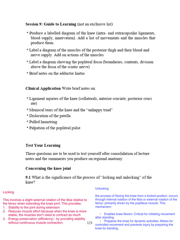 Course Book of MSK 2024 2025 | PDF | Knee | Musculoskeletal System