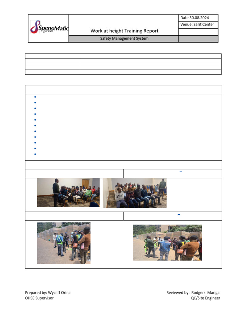 Work at Height Training Report 2024 | PDF