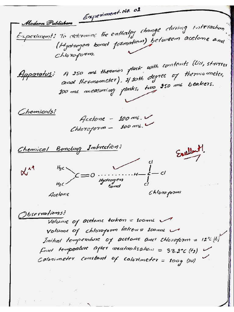 Chemistry Practical Experiment No 02 Pdf