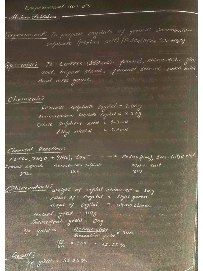 Experiment No 03 Chemistry.. | PDF