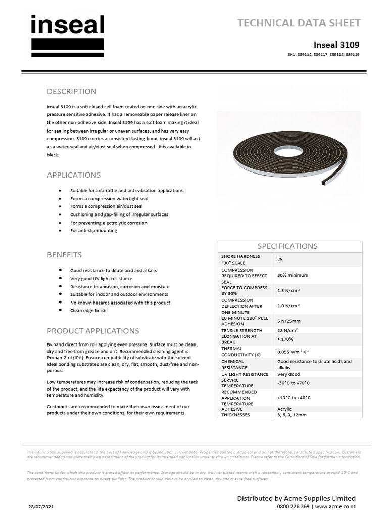 Inseal 3109 | PDF | Corrosion | Secondary Sector Of The Economy
