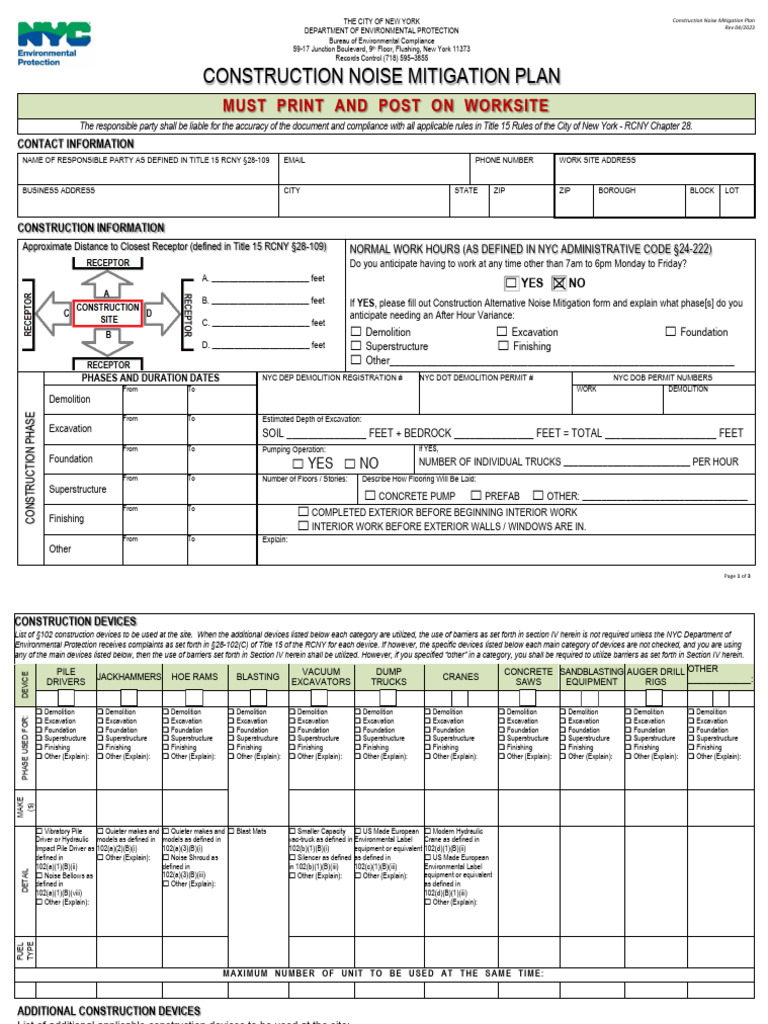 Noise Mitigation Plan Construction | PDF | Demolition | Deep Foundation