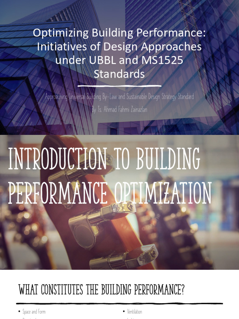 L06 UBBLMS1525 - Optimizing Building Performance | PDF | Green Building ...