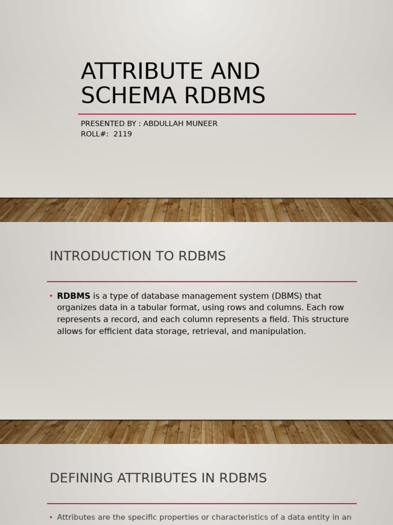 Attribute and Schema RDBMS | PDF | Relational Database | Databases