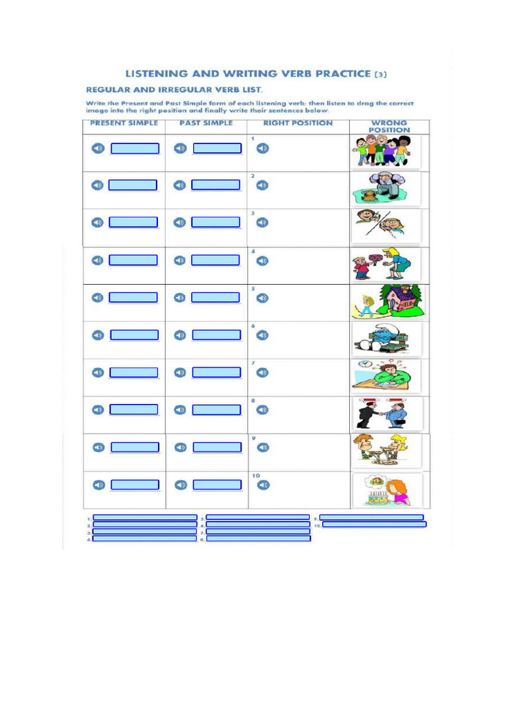 Listening Irregular Verbs | PDF