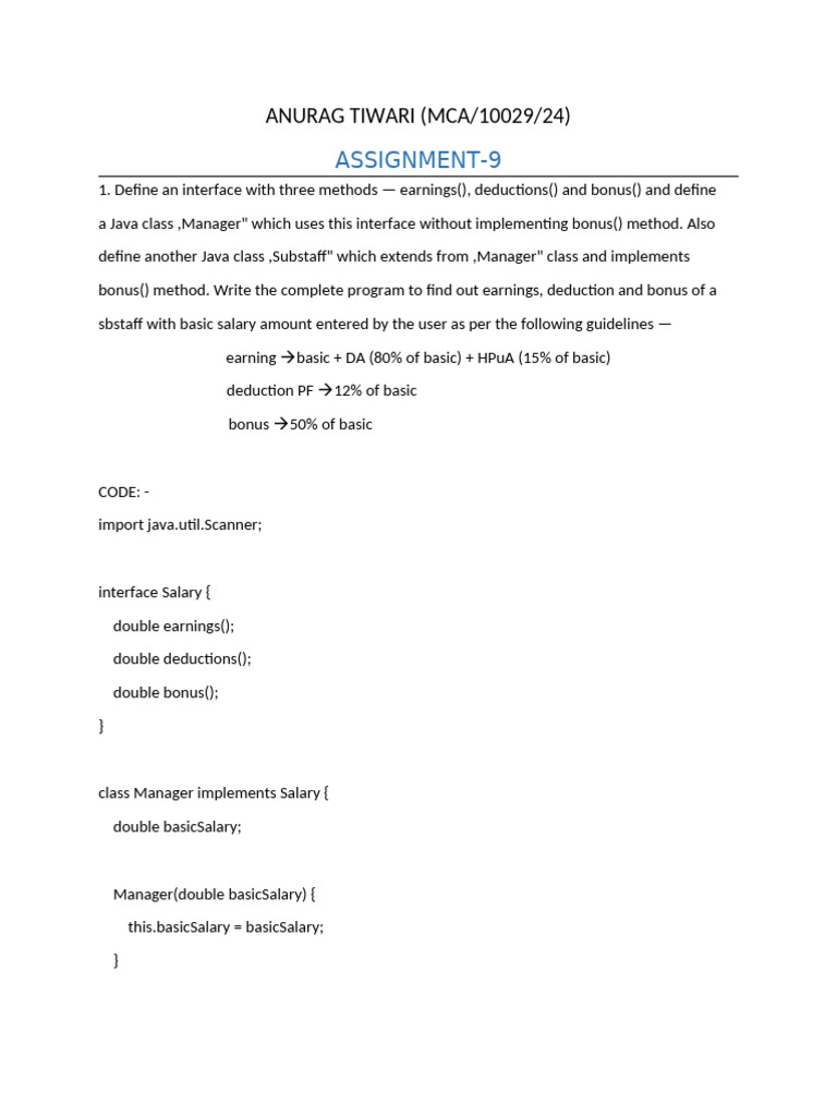 Anurag Tiwari Mca.10029.24 Assignment 9 | PDF | Computing | Computer ...