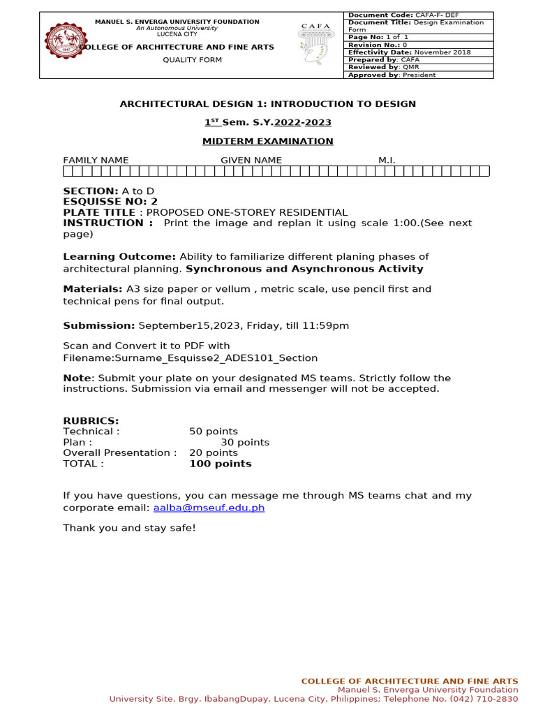 1ades101 Prelim Examination Pdf Computing