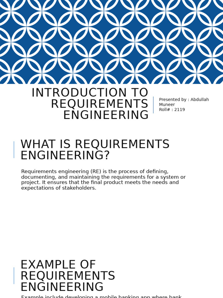 Introduction To Requirements Engineering | PDF | User (Computing) | Authentication