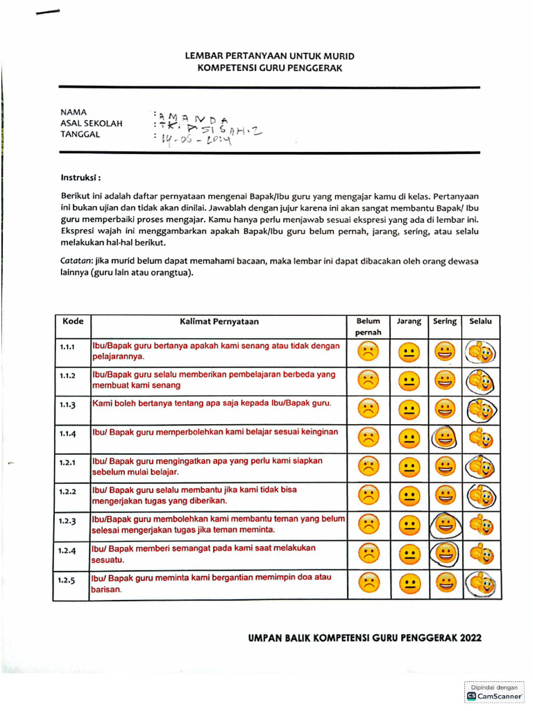 Umpan Balik TK | PDF
