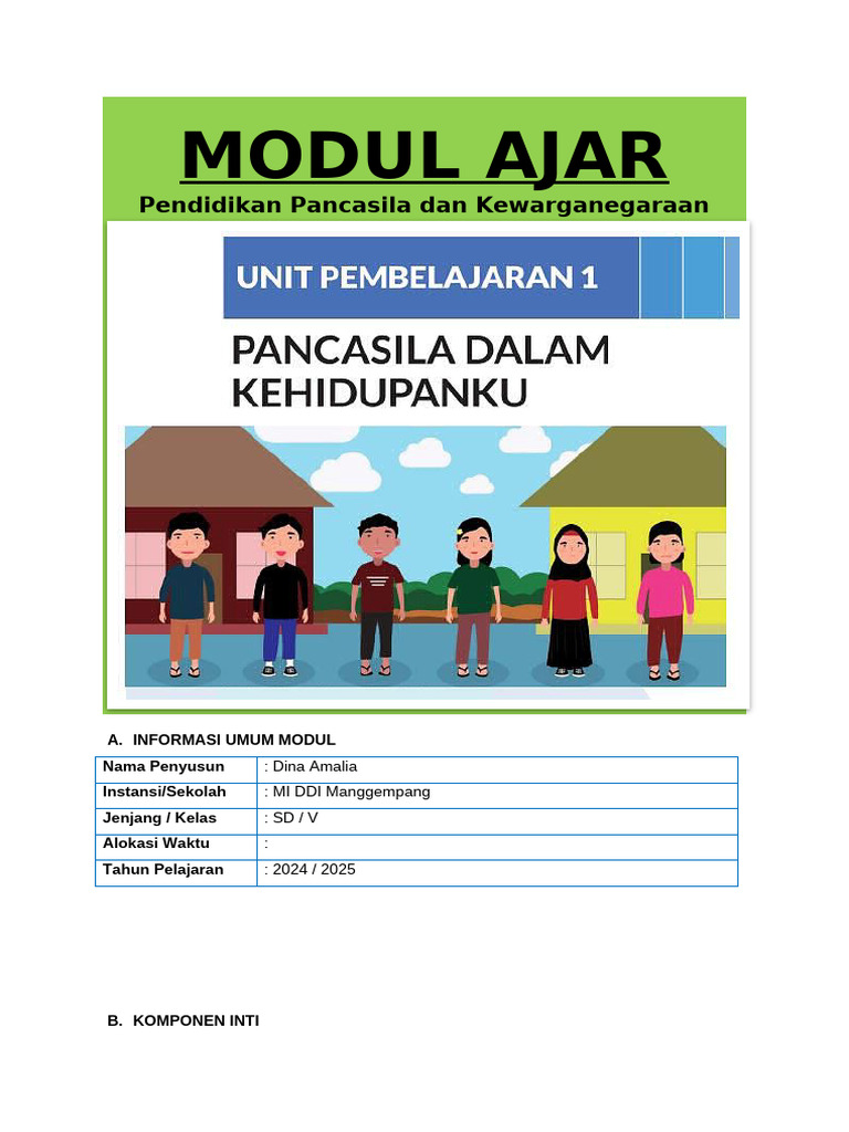 Modul Pendidikan Pancasila V - PB1 | PDF