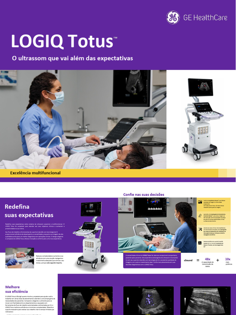 Catalogo Logiq Totus POR - Brochure-Logiq-Totus | PDF | Ultrassom médico | Inteligência artificial