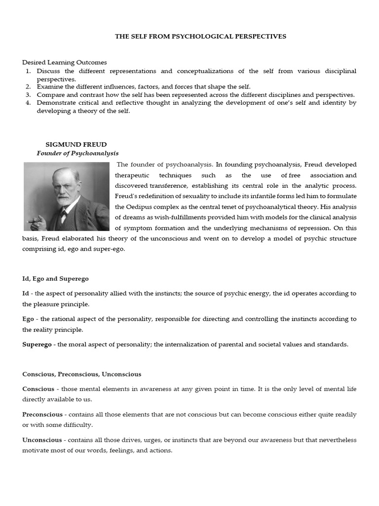 Understanding The Self Psychological Perspectives | PDF | Id ...