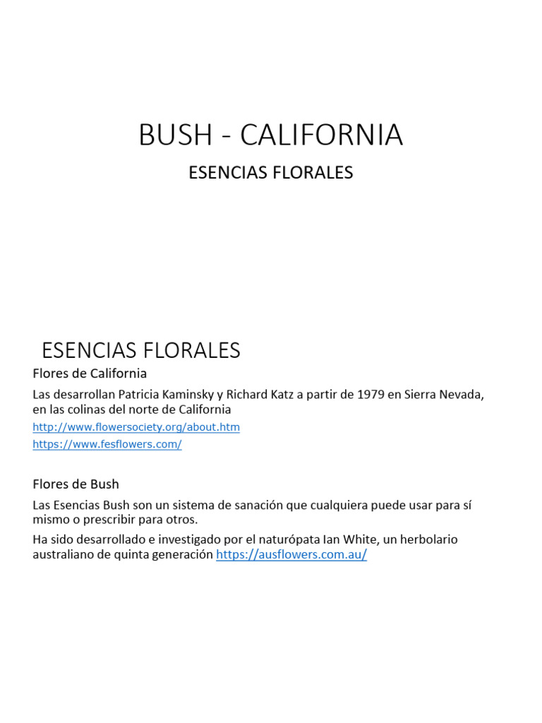 Esencias Florales de Bush y California | PDF | Valor | Depresión ...