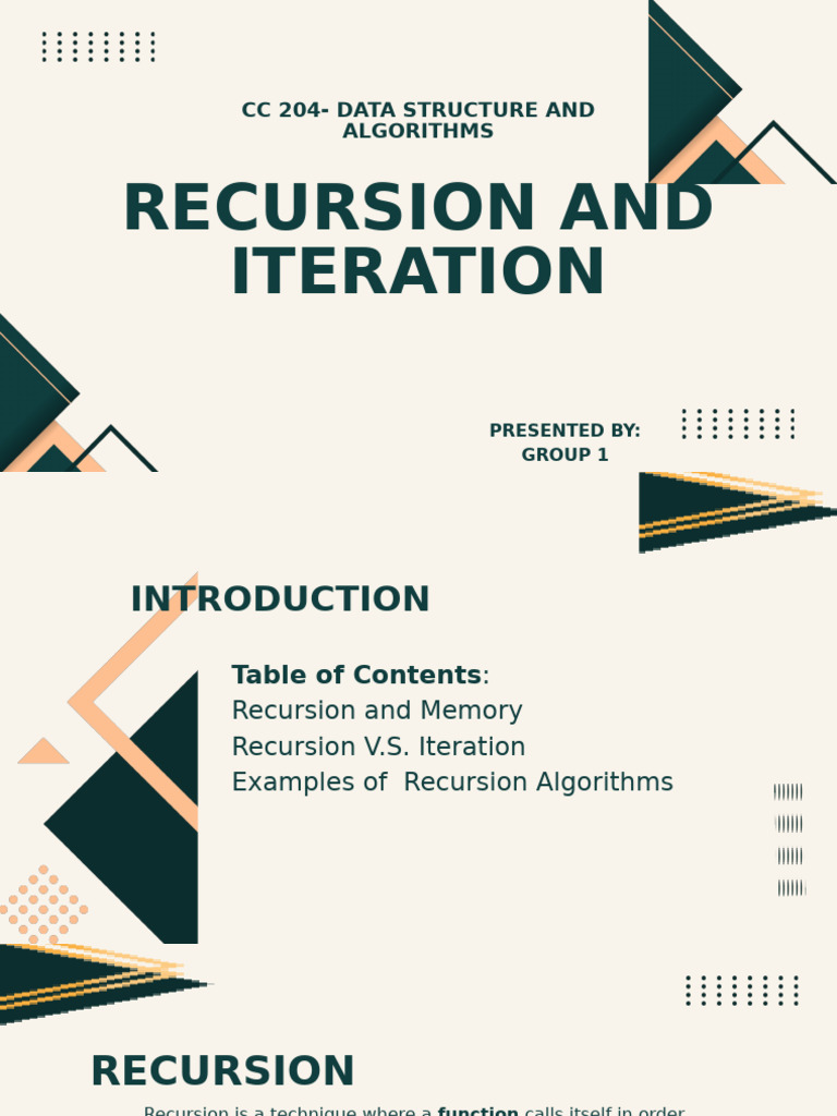 Group 1 Data Structures and Algorithms | PDF | Control Flow | Iteration