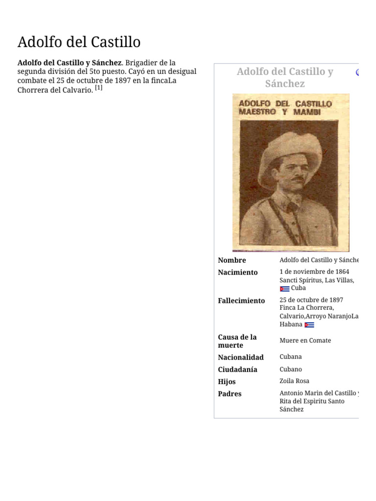 Adolfo Del Castillo - EcuRed | PDF | Cuba