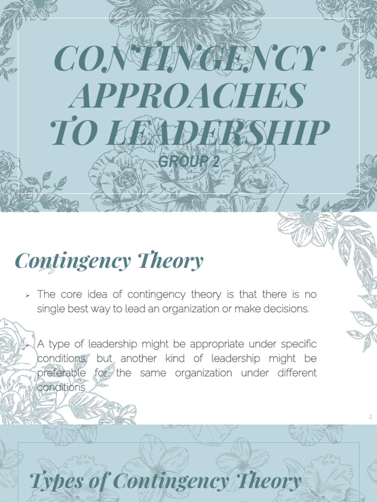 Group 2 Contingency Approaches To Leadership 020608 | PDF | Leadership ...