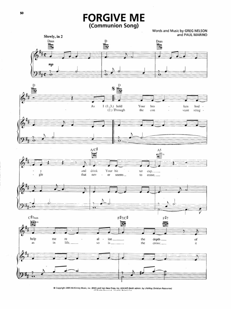 Forgive Me Communion Song | PDF