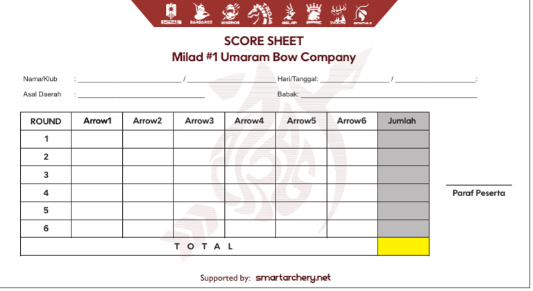 Umaram Bow Company Score Sheet | PDF