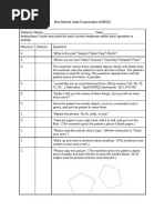 Standardized MMSE | PDF | Question | Mental Processes