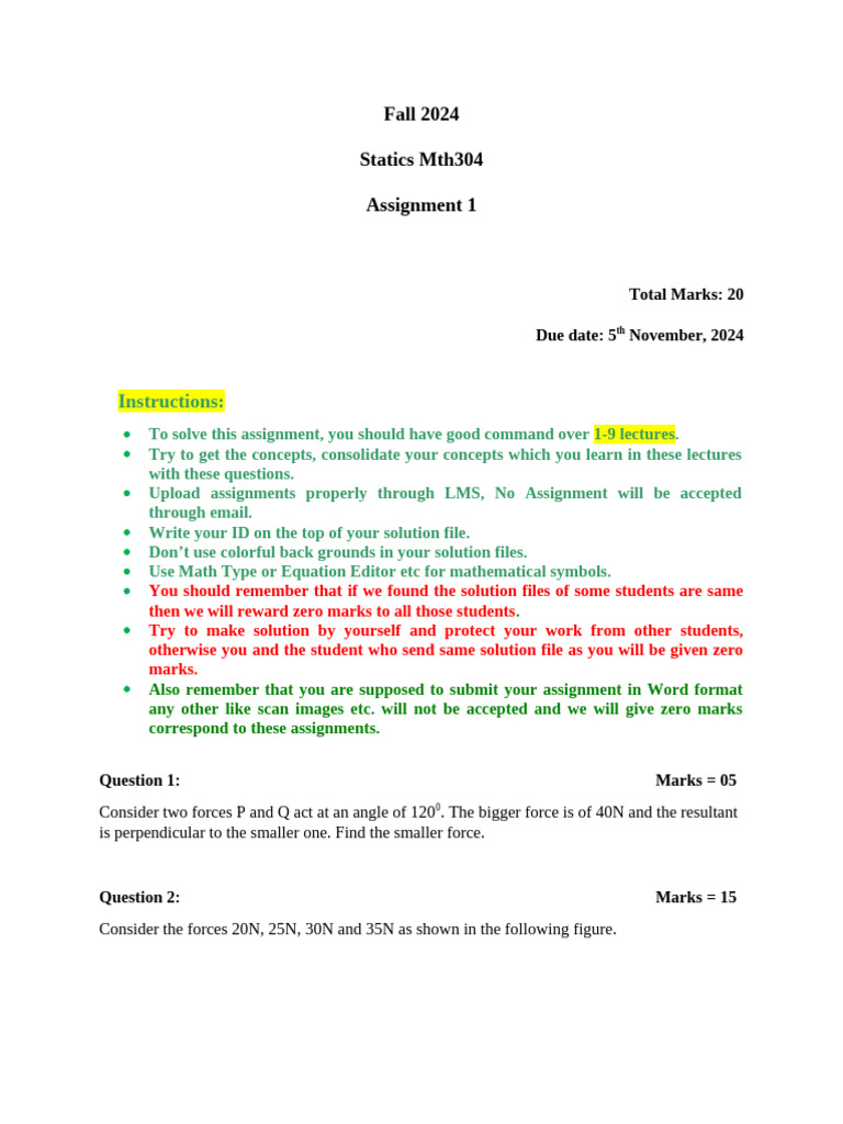 Fall 2024 - MTH304 - 1 | PDF | Teaching Methods & Materials