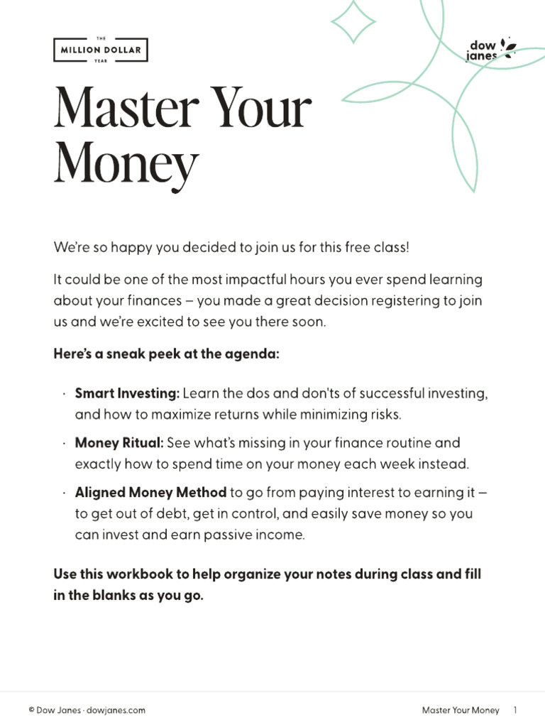 Master Your Money Workbook | PDF | Investing | Private Sector