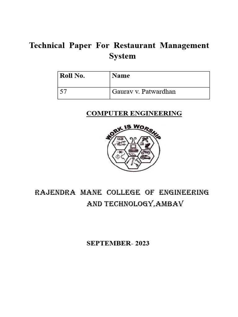 Efficient Restaurant Management System | PDF | Computer Security | Security
