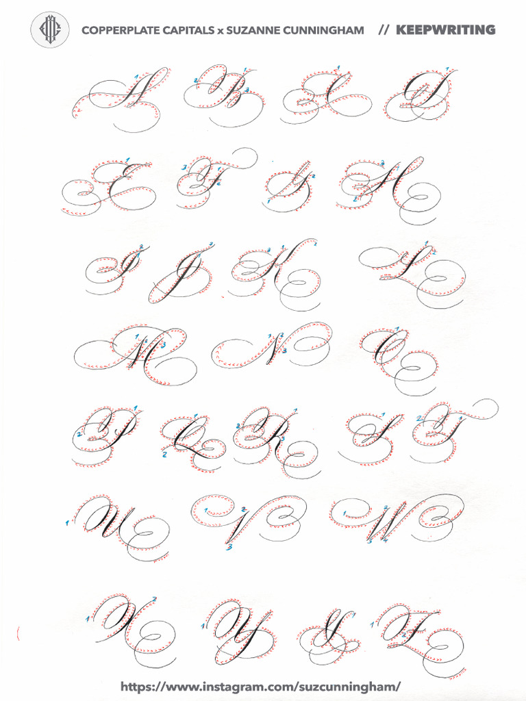 Copperplate Capitals Alphabet Ductus | PDF
