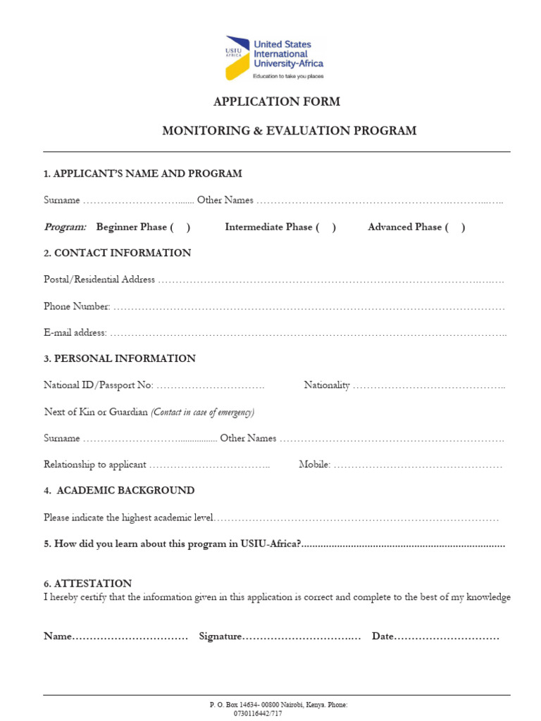 82ec883f Me Application Form | PDF