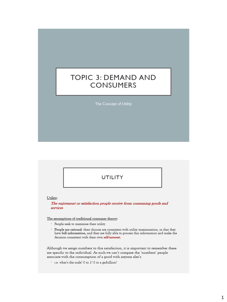 Understanding Utility and Consumer Choices | PDF | Utility | Economic ...