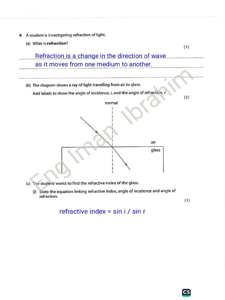 Light Waves Part 1 Answers | PDF
