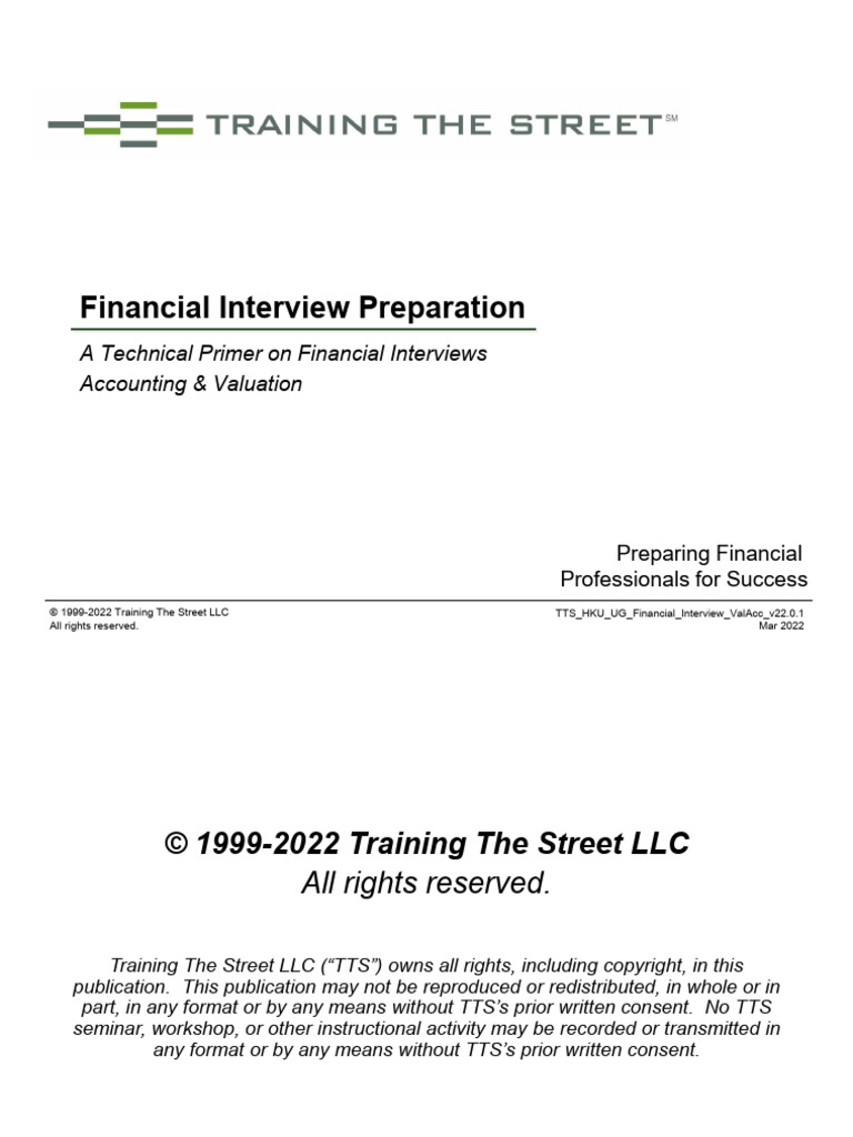 TTS HKU UG Financial Interview ValAcc v22.0.1 | PDF | Discounted Cash ...