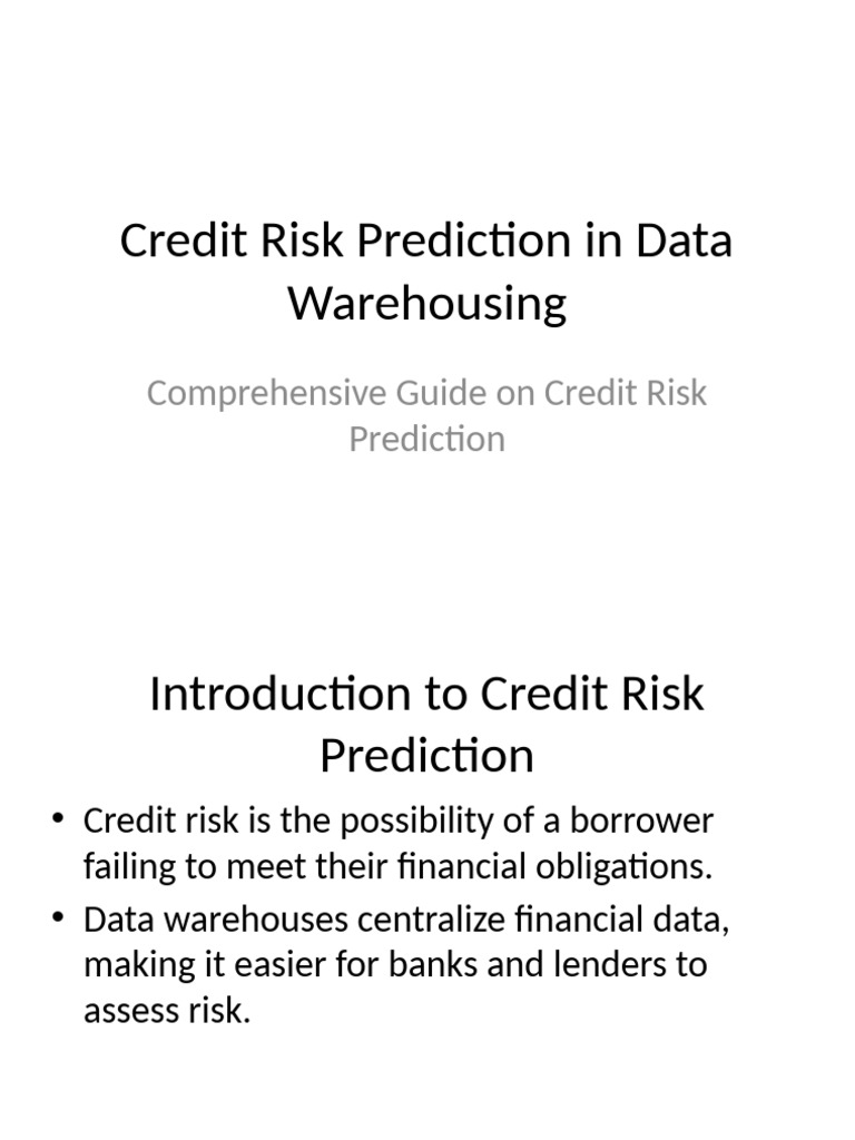 Credit Risk Prediction Presentation | PDF | Computers
