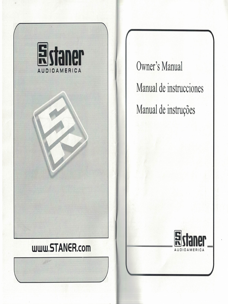 Manual Staner Sr88a Sr110a | PDF