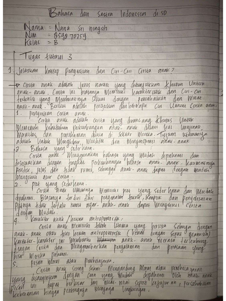 TT3 Bahasa Dan Sastra Indonesia Di SD | PDF