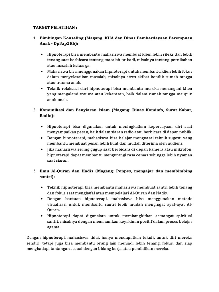 Modul Hipnoterapi UIAD Sinjai SulSel Risman Aris | PDF