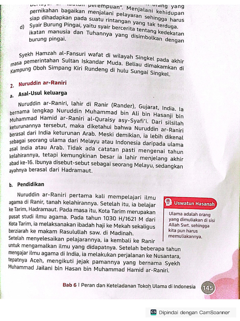 Ski Nuruddin Ar Rariri | PDF