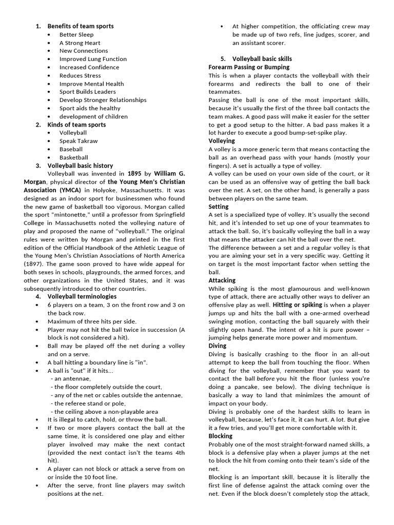 Pe4 Reviewer Midterm | PDF | Volleyball | Sports