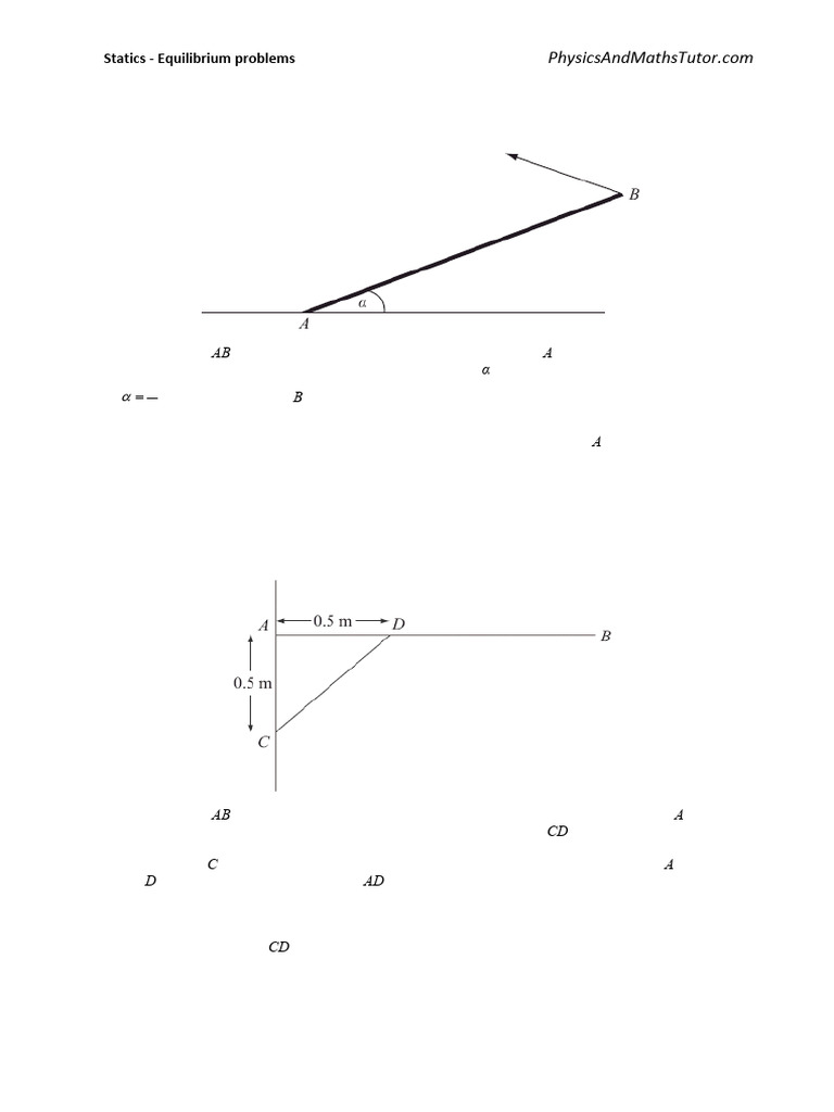 Statics - Equilibrium Problems | PDF | Force | Friction