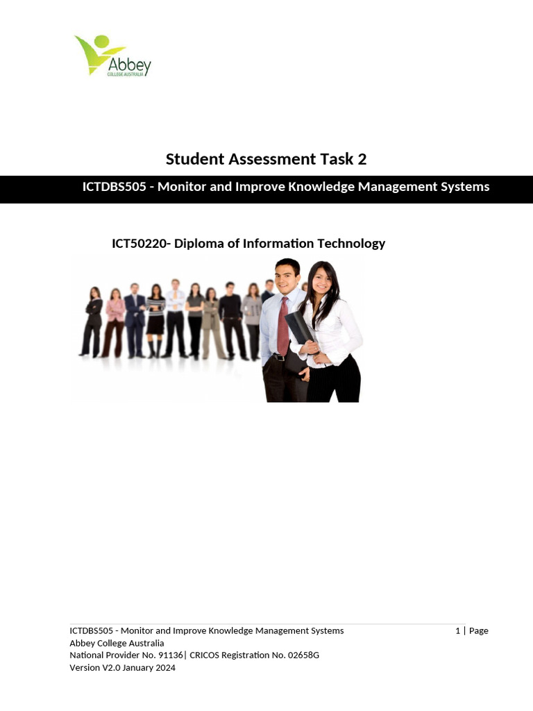 ICTDBS505 Student Assessment Task 2 | PDF | Knowledge Management | Information