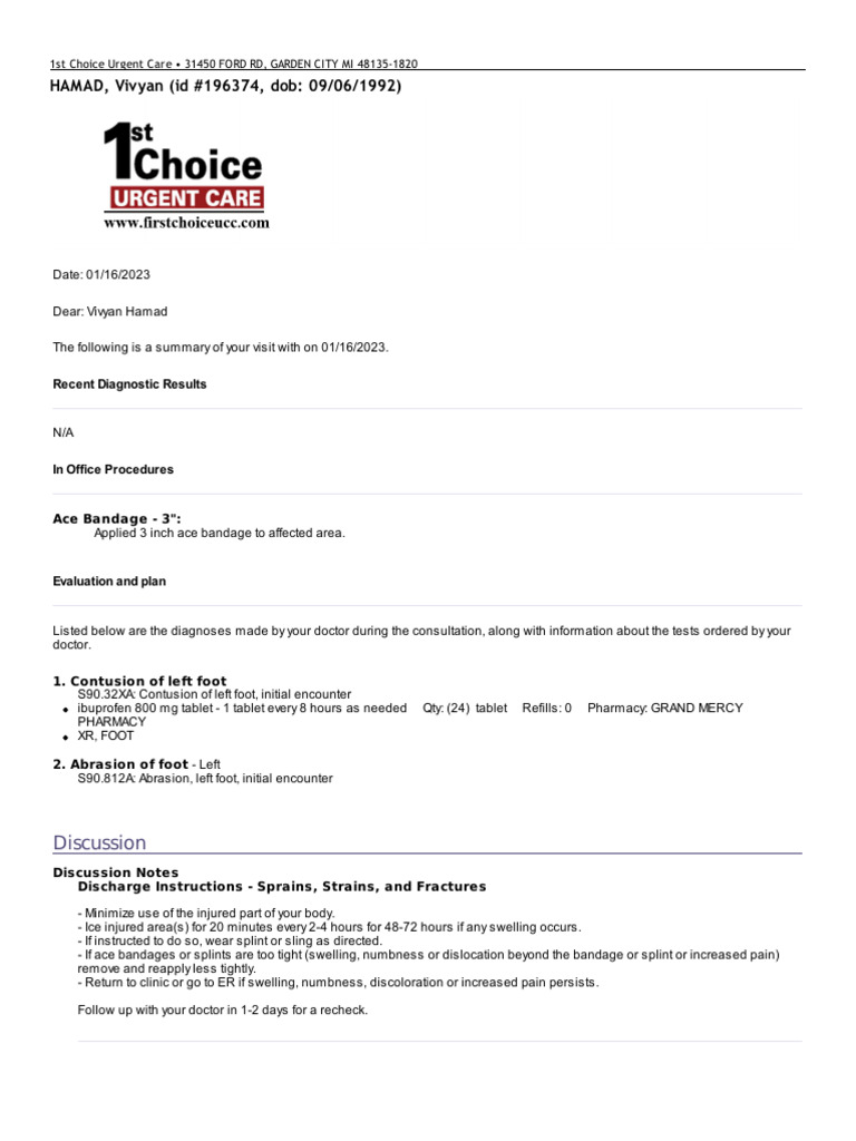 Discharge Summary UC | PDF | Wellness