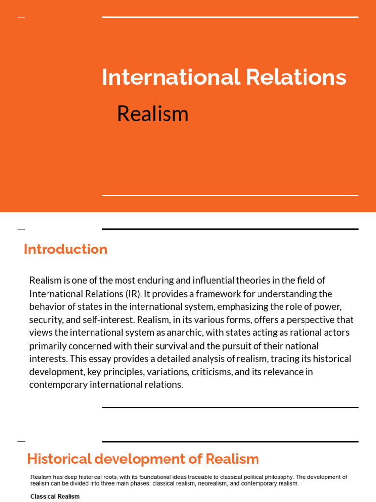 International Relations (Realism) | PDF | International Relations ...