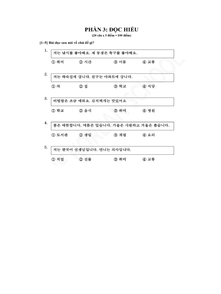 đọc hiểu th sc1 | PDF