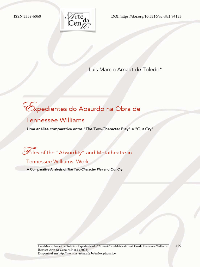 Metateatro e Absurdo em Williams | PDF | Teatro | Realismo (artes)