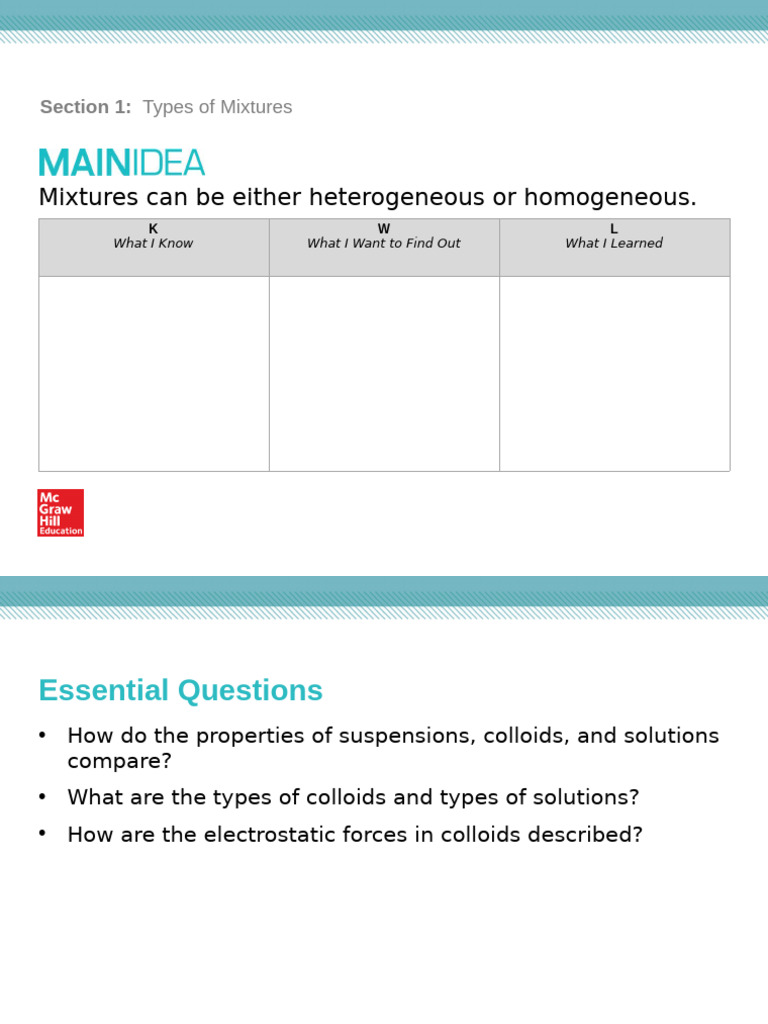 Sec.1-Types of Mixtures | PDF | Mixture | Colloid