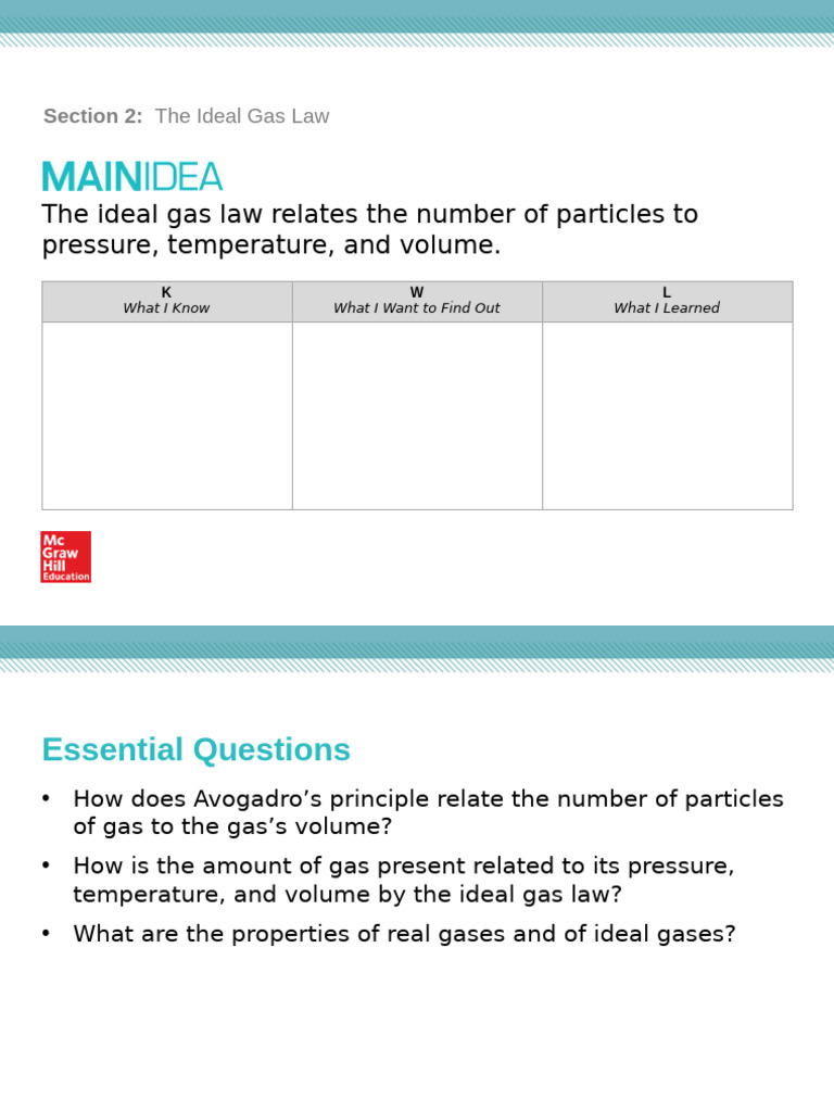 2.classroom Presentation Toolkit The Ideal Gas Law | PDF | Gases | Mole ...