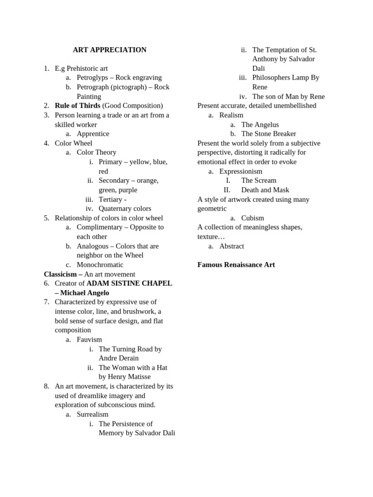 Art Appreciation | PDF | Social Science | Art