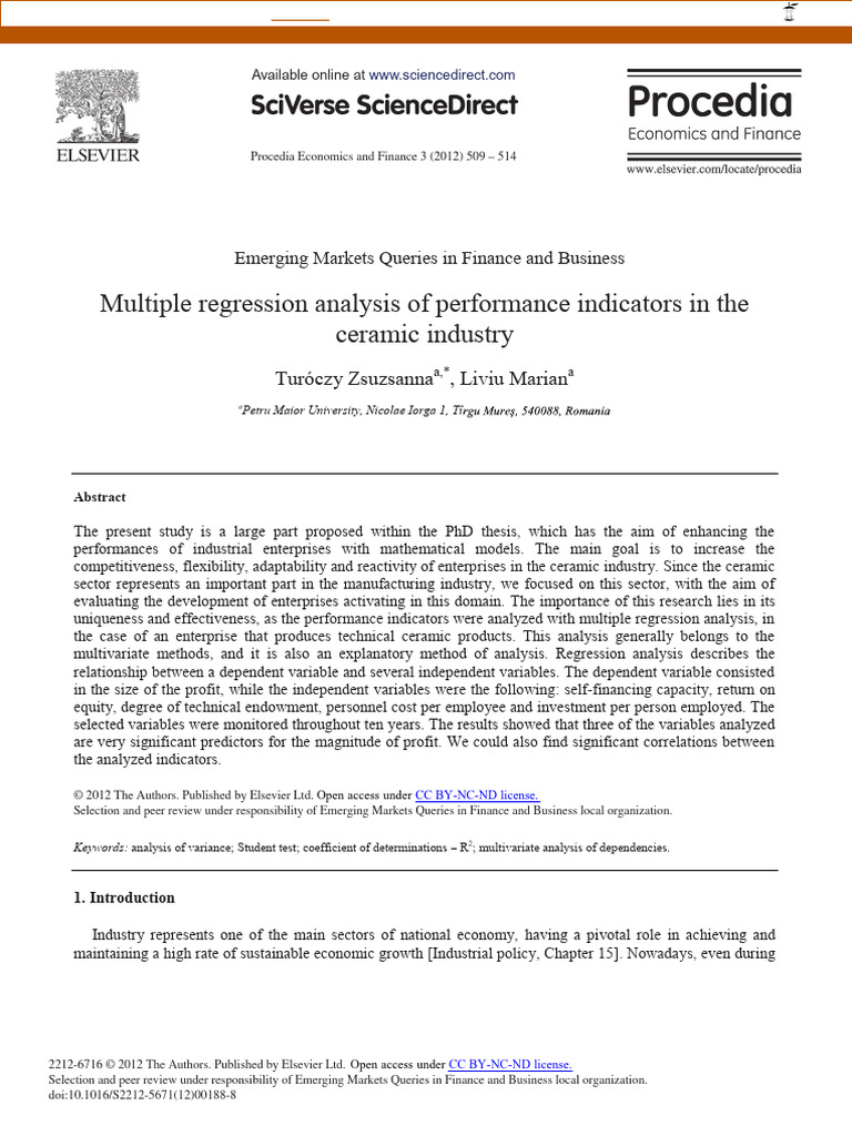 Sample of Multiple Regression Analysis | PDF | Errors And Residuals | Coefficient Of Determination