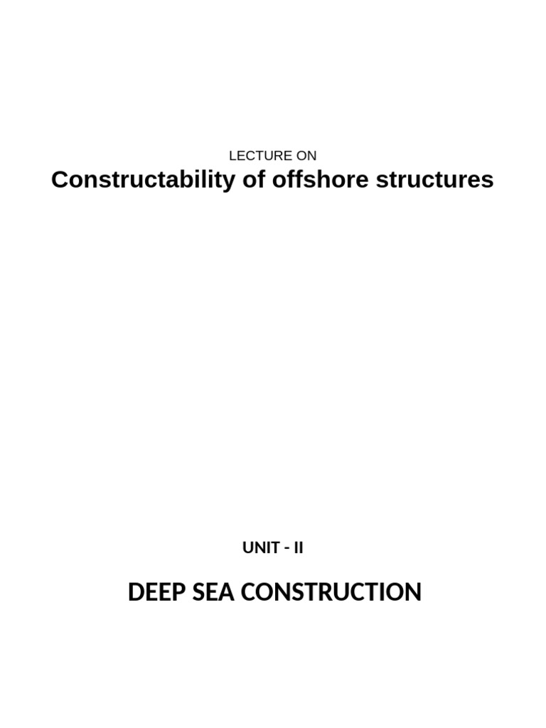 Constructability of Offshore Structures - 2 | PDF | Anchor | Deep Sea