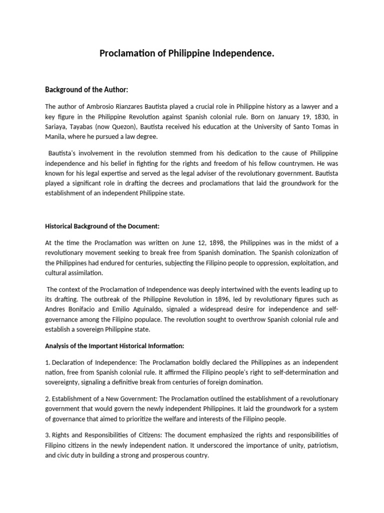 Proclamation of Philippine Independence Group3 | PDF | Philippines ...